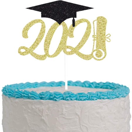 2021 Cake Topper for Graduation Theme Party Decorations, Congrats Grad ...