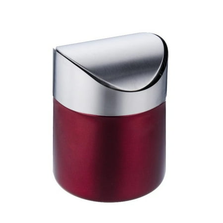 Mini Trash Can with Lid, Brushed Stainless Steel Small Tiny Mini Trash ...
