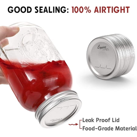 48 Pieces, Regular Canned Spherical Lids, Kerr Cans-Split Metal Mason ...