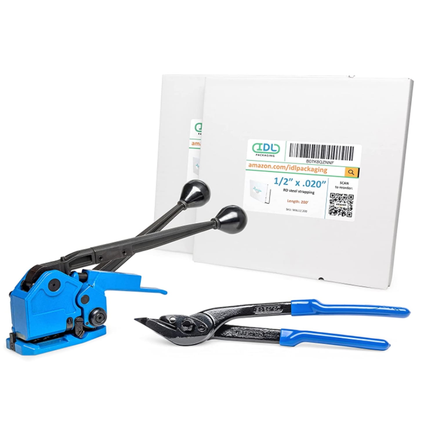 IDL Packaging PRO 1/2" x 400' Steel Strapping Kit, 1100 lbs Break Strength - Walmart.com