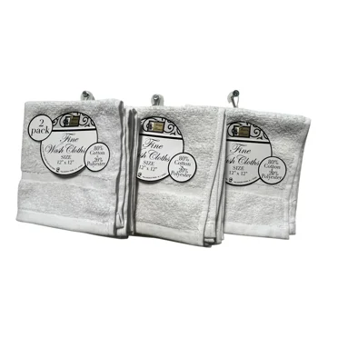 960 Pack - 12 x 12 White Cotton Ribbon Washcloths Rags - Lt Weight Thin ...