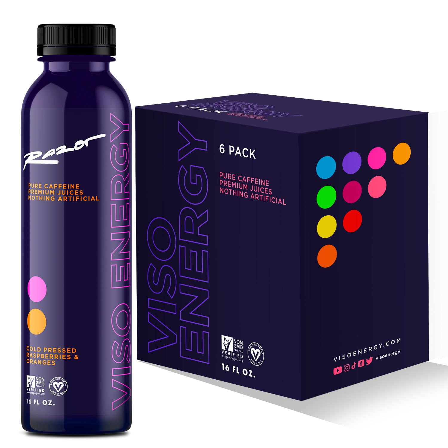VISO RAZOR Healthy Energy Drink, Cold Pressed Organic Fruit Juice ...