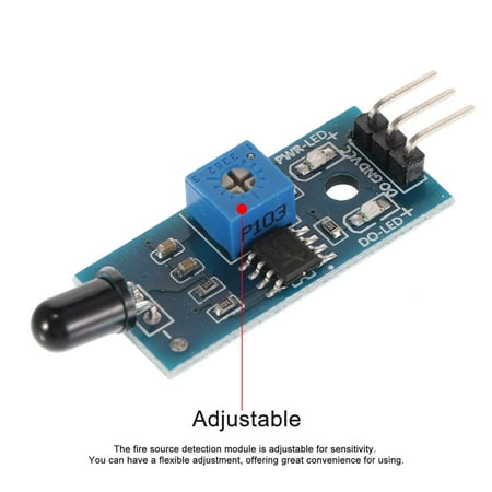 5pcs Flame Sensor Module High Performance Sensing Module Fire Flame Detection Module Adjustable ...