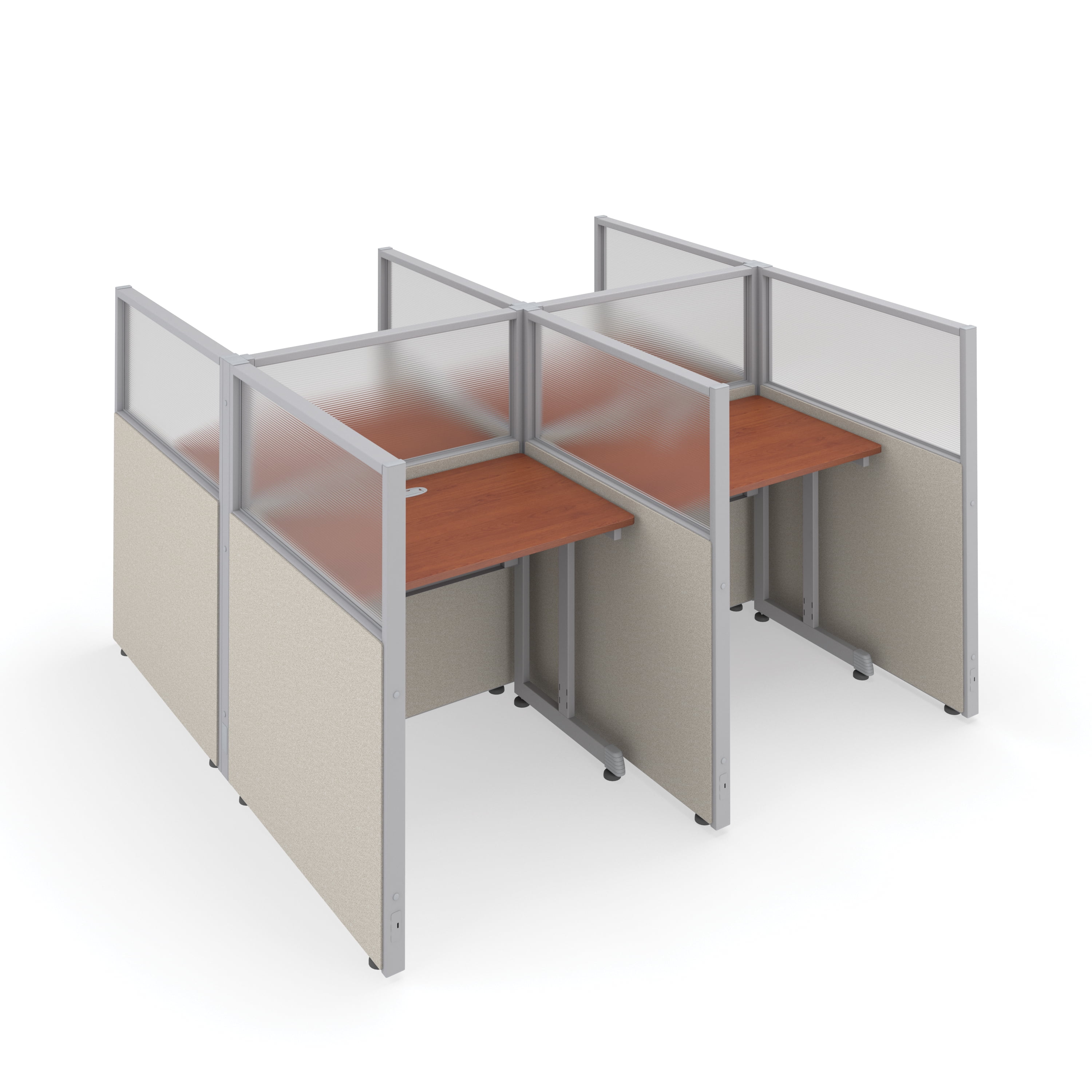 OFM RiZe 2 x 2 Privacy Workstation Unit in Beige and Cherry - Walmart.com