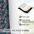 Butterfly and Purple Teal Pattern Blackout Curtains,Triple Weaved ...