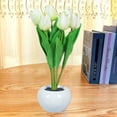 Sunjoy Tech Tulip Flowerpot Lamp Realistic Looking Battery Powered 6 ...