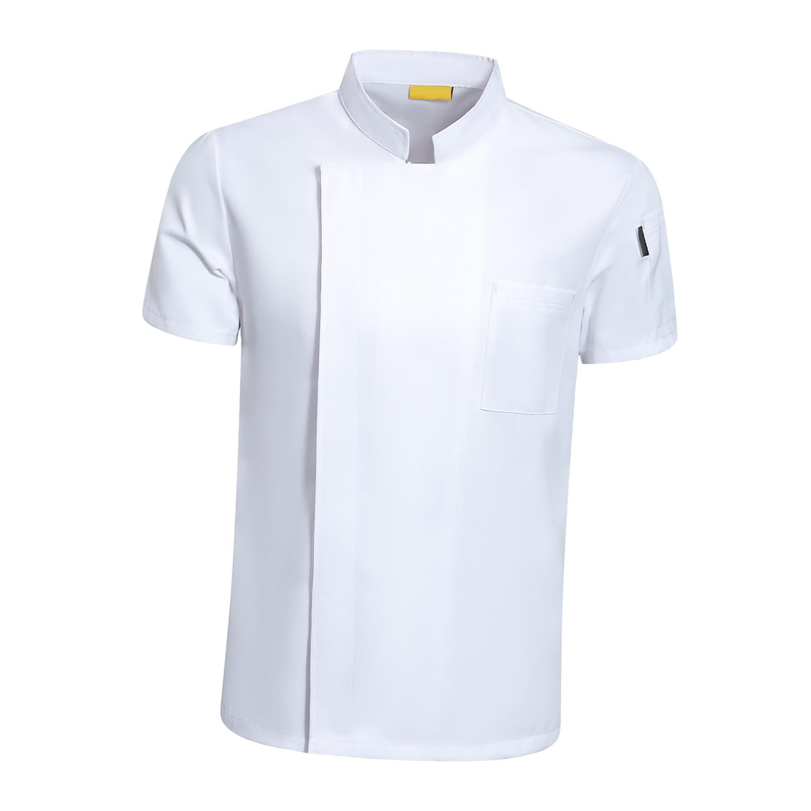Men Women Chef Jacket Short Sleeve Work Wear Cooker Comfortable Chef ...