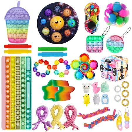IGUOHAO Fidget Pack Fidget Toy Set Anti-Anxiety Tools, Big Sensory Keyboard Fidget Toy Pack with ...