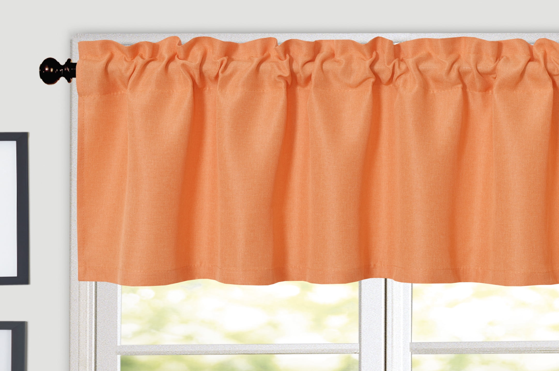 Aiking Home Solid Rod Pocket Valance for Window, 55 by 16-inch, Orange ...