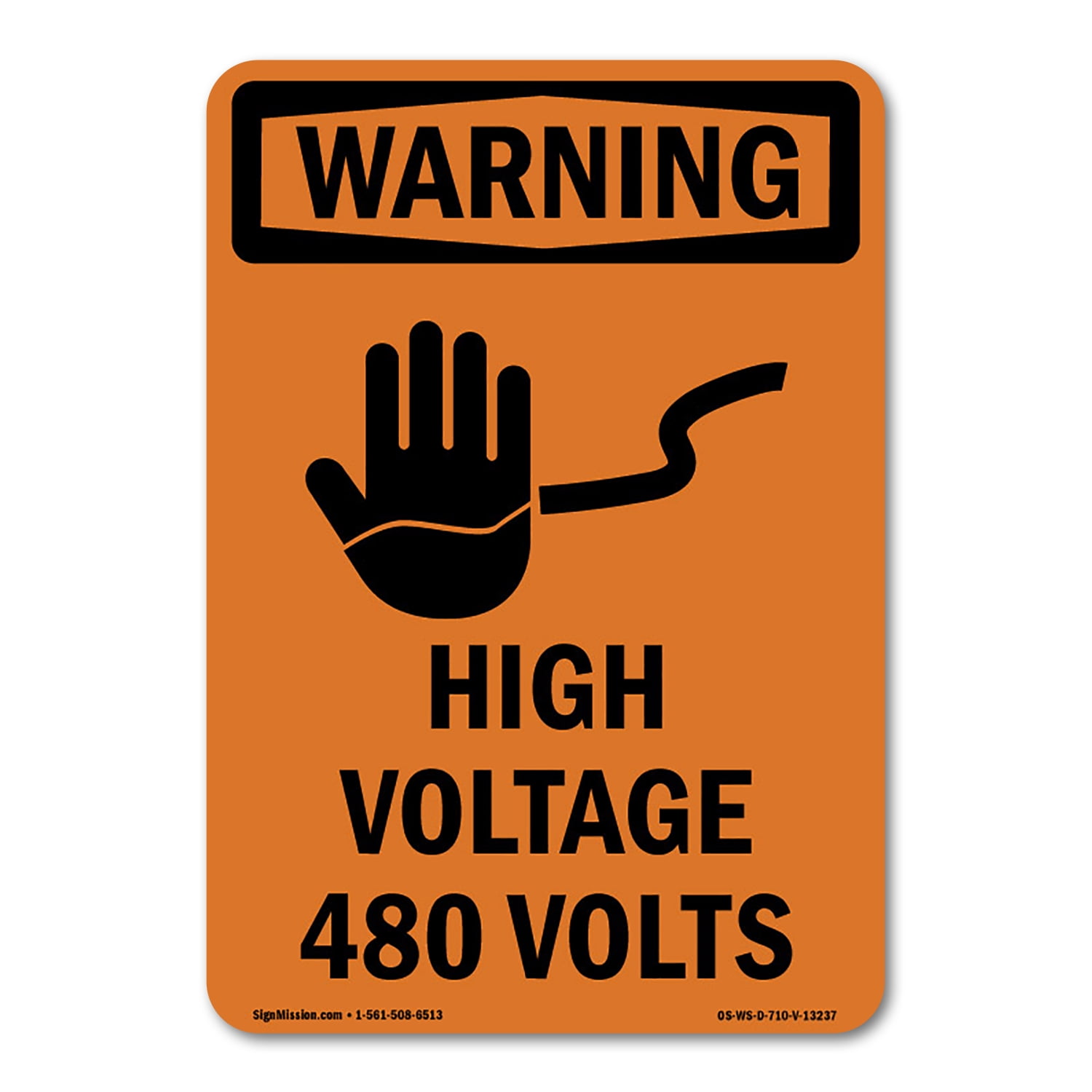OSHA WARNING Sign - High Voltage 480 Volts With Symbol | Decal ...