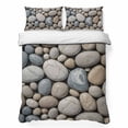 Abstract Natural Grey Cobblestone 3 Pieces Quilt Set,1 Quilt with 2 ...