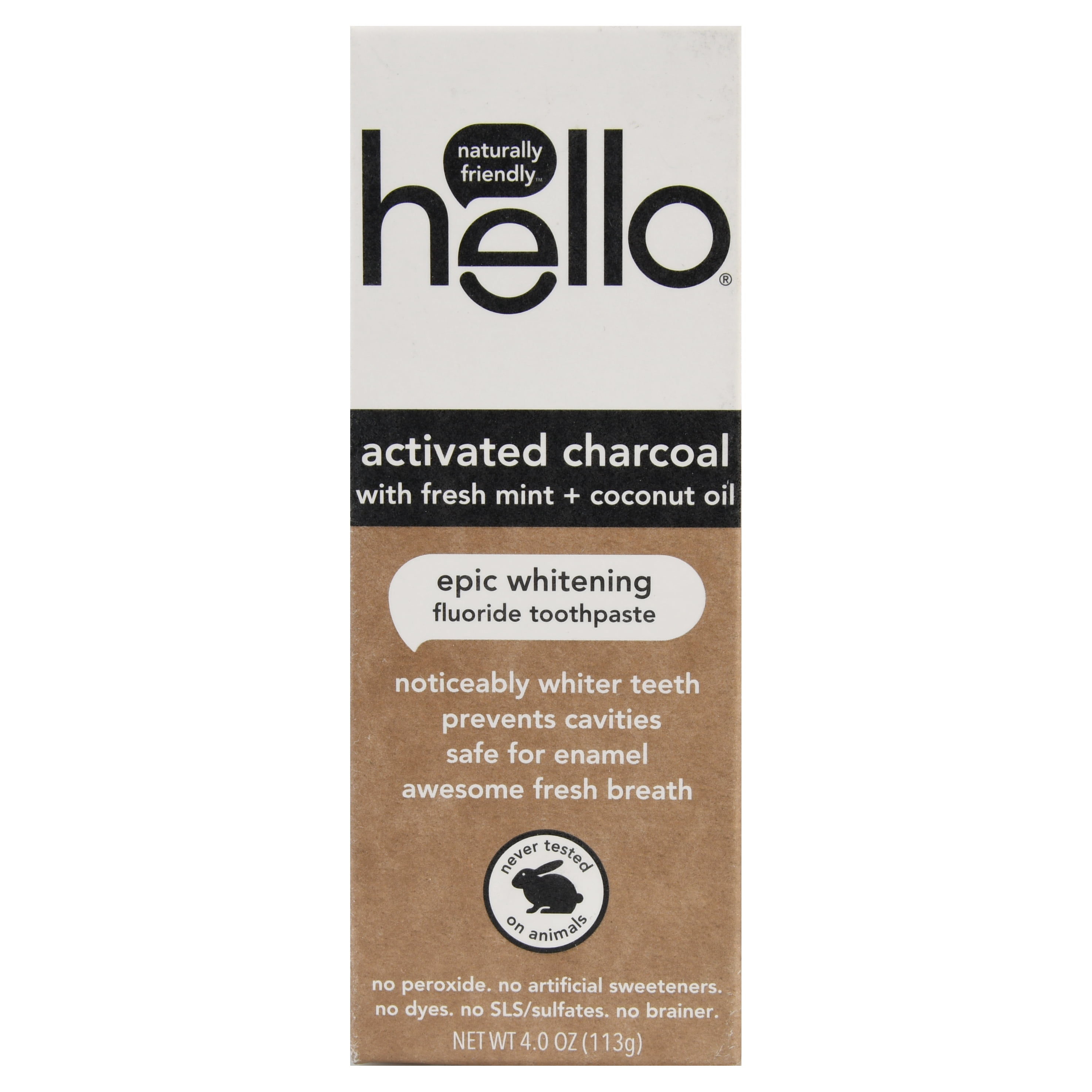 hello Activated Charcoal Whitening Fluoride Toothpaste , sls Free and ...