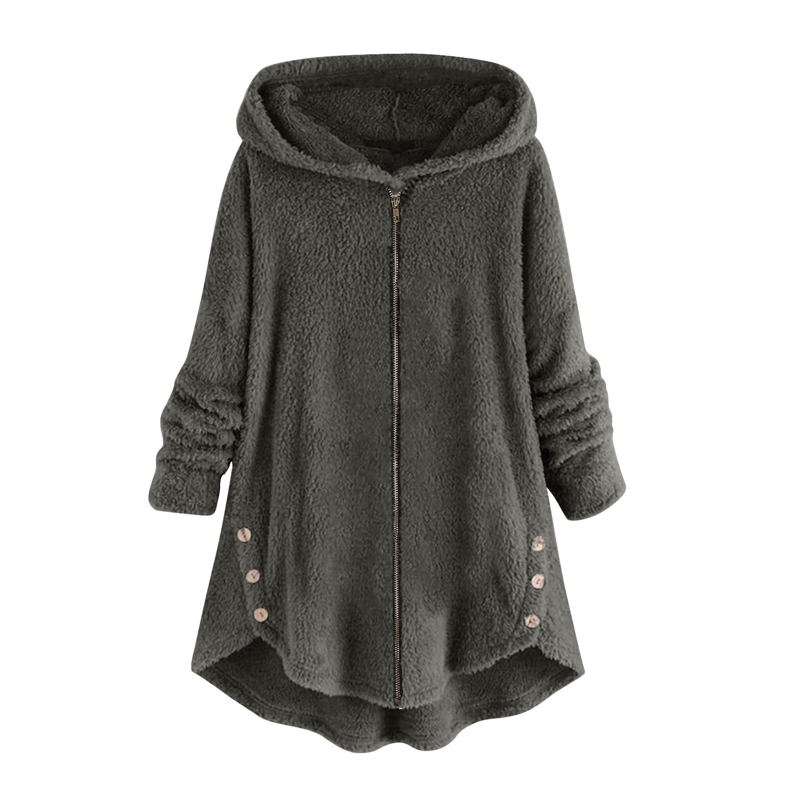 Click here for Faiwad Womens Winter Fleece Hooded Coats Solid Col... prices