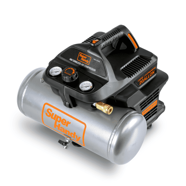SuperHandy Portable Electric Compressor - 48V 2Ah Battery System, 2 Gal ...