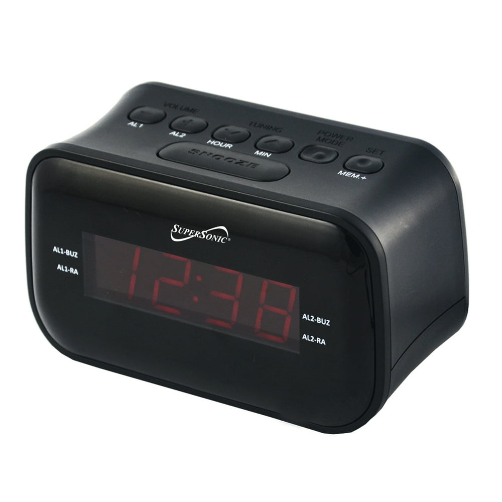 Supersonic Dual Alarm Clock Radio with Connectivity to Other Devices ...