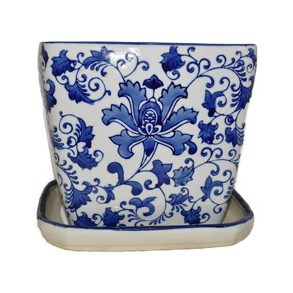Blue White Planter