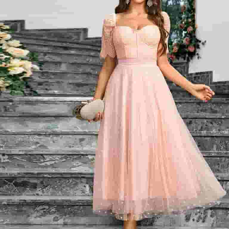 Uaswgudfs Women's Lace Short Sleeve formal Dress Square Neck Uaswgudfs Women's Lace Short Sleeve formal Dress Square Neck