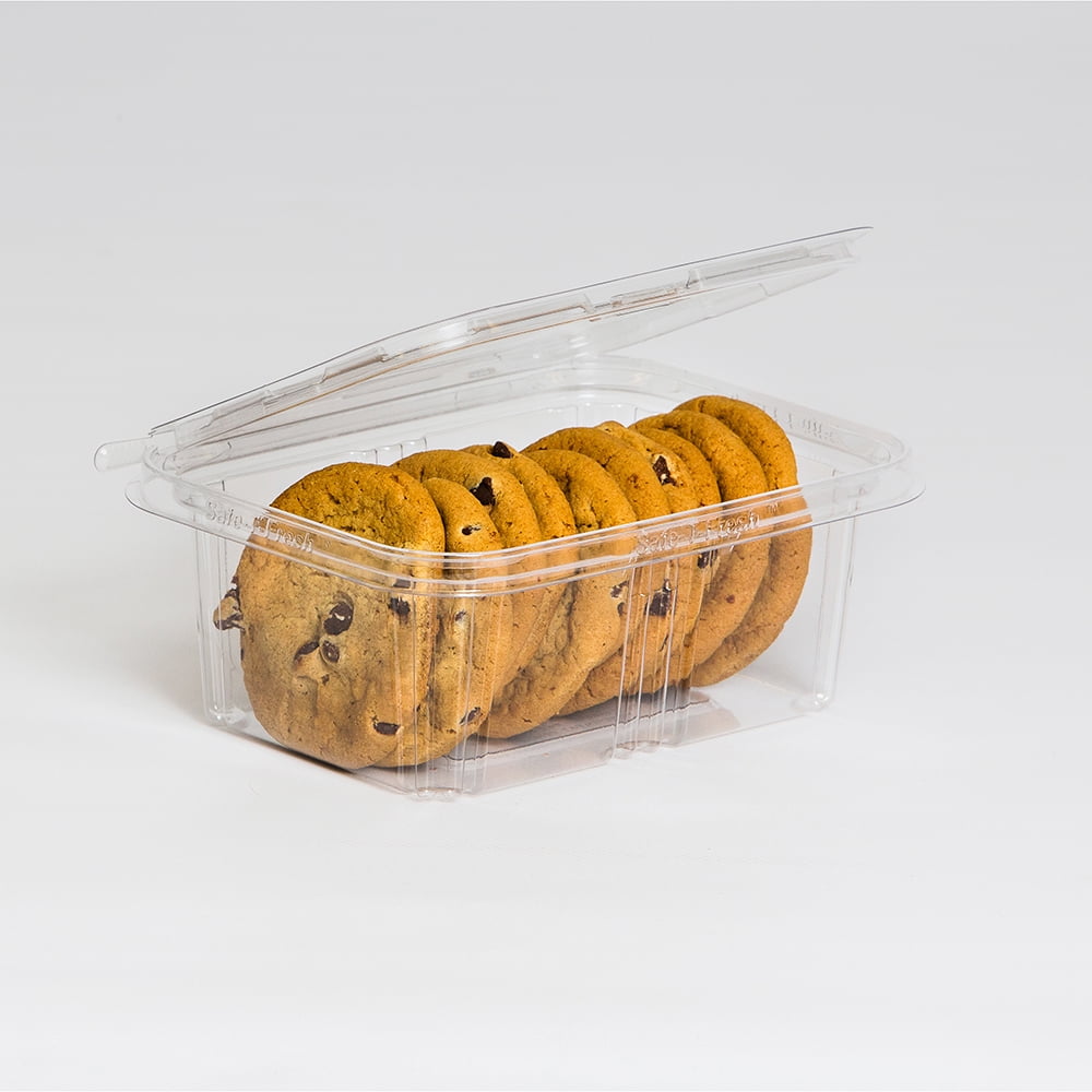 Inline Plastics Safe-T-Fresh 32 oz. Clear Polyethylene Tamper Resistant ...