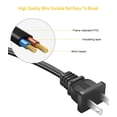 LujingZ AC Power Cord 2 Prong C8 to 2-Slot for TV PS4 PS5 Speaker ...