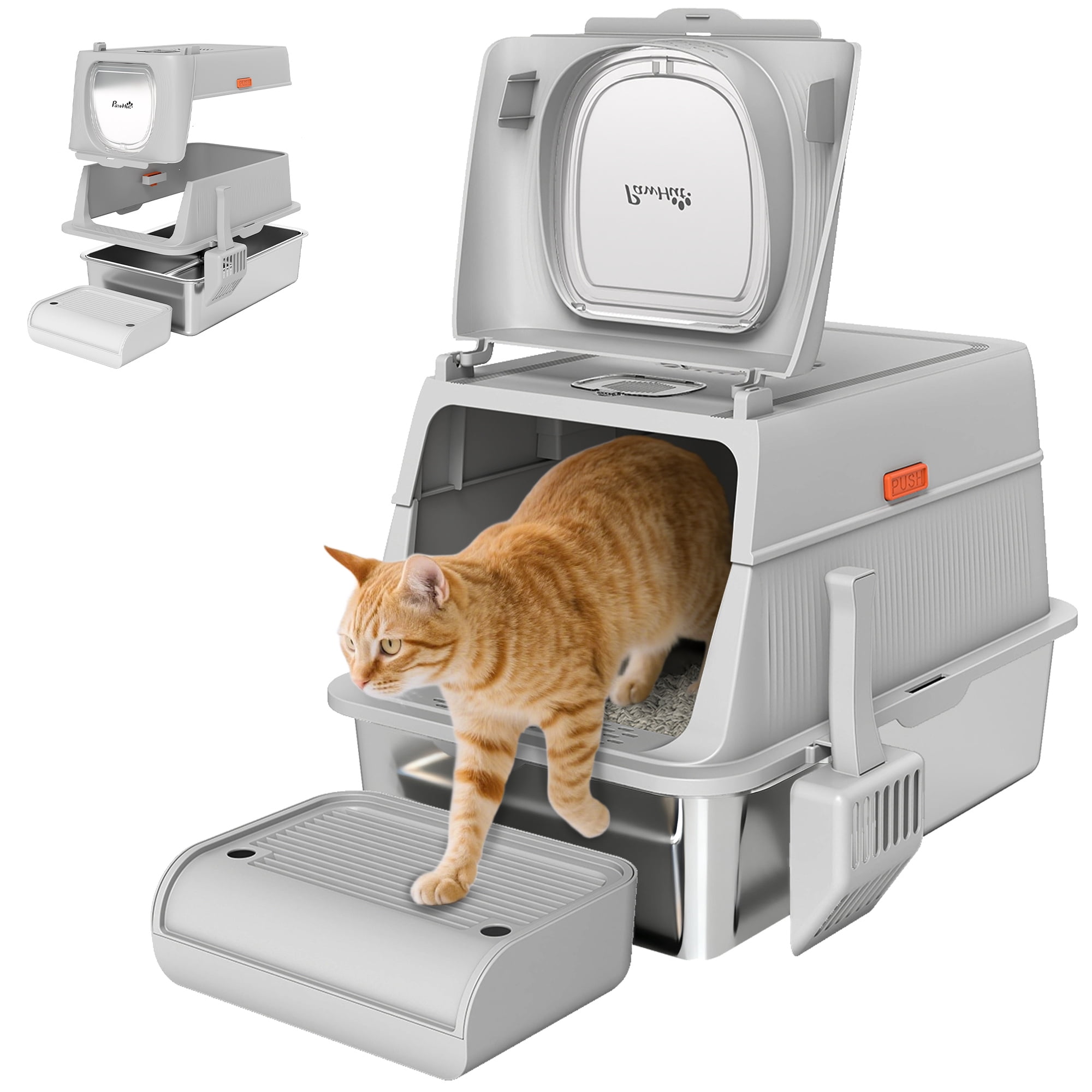 Click here for Pawhut Xl Stainless Steel Litter Box With Lid  Cat... prices
