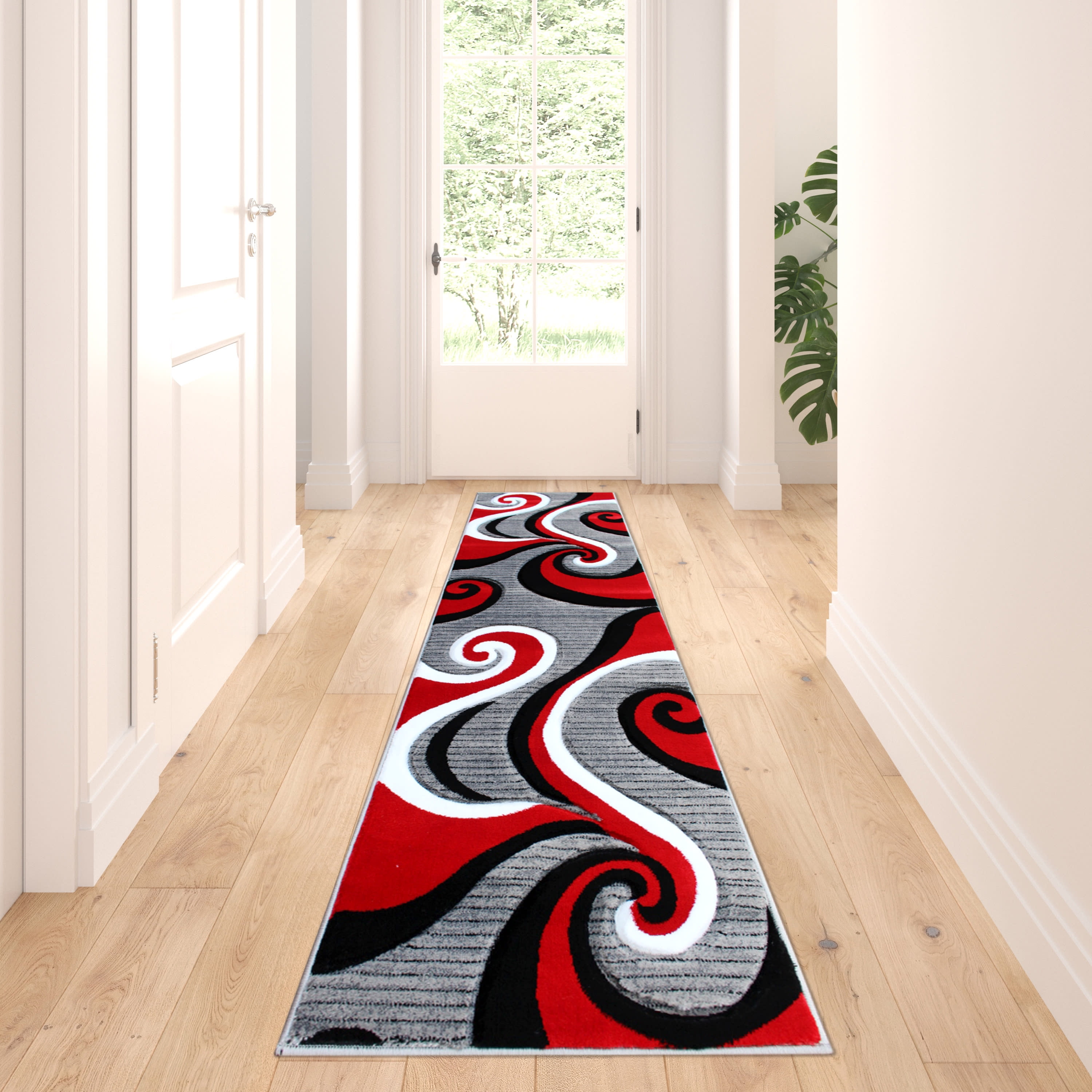 Masada Rugs High Quality Hand Carved Area Rug Modern Contemporary Red ...
