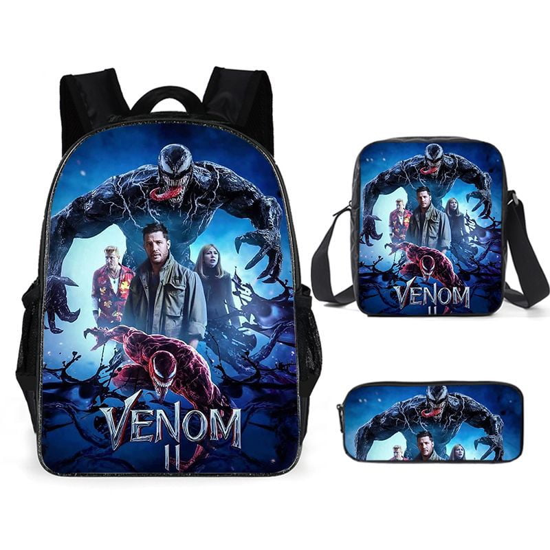 3 Piece Venom Fashion Backpack Suit, Boy Backpack With Lunch Box ...
