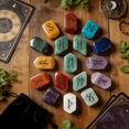 Runes Stones Set 25pcs with Velvet Pouch, Instruction Guide, and Layout ...