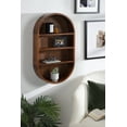 Kate and Laurel Hutton Wood Framed Capsule Mirror, Walnut Brown 16x28 ...