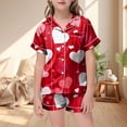 Cathalem Girls Pajamas Silk PJS Set Bow Satin Sleepwear Short Sleeve ...