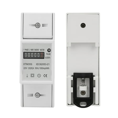 Loewten 1 Phase Electric Meter, Bipolar Width Din-Rail Energy Meter ...