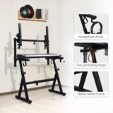 2 Tier Piano Keyboard Stand - Z Style Heavy Duty Keyboard Stand, Adjustable and Portable Music ...
