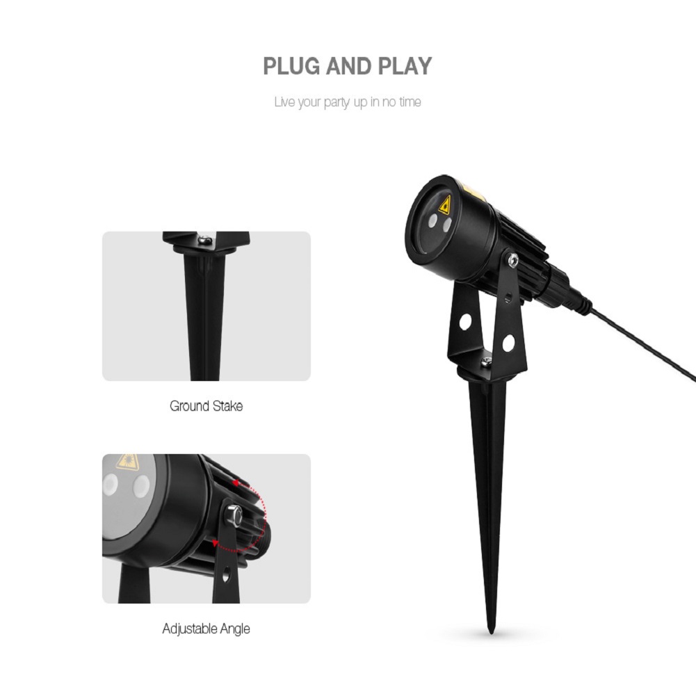 Outdoor IP65 Waterproof Projection Lamp Projector Red&Green LED ...