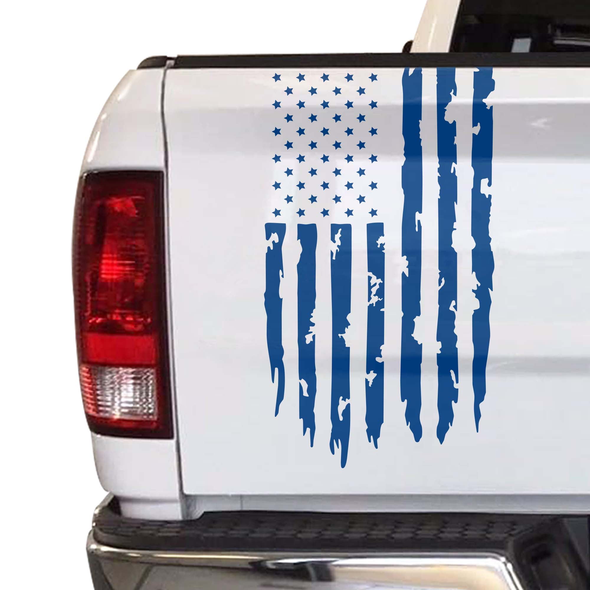 Distressed American USA US Flag Truck Tailgate Vinyl Decal Compatible ...
