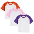 AHTJRT 3 Pack Cotton T Shirt for Kids Girls Boys Unisex Color Block ...
