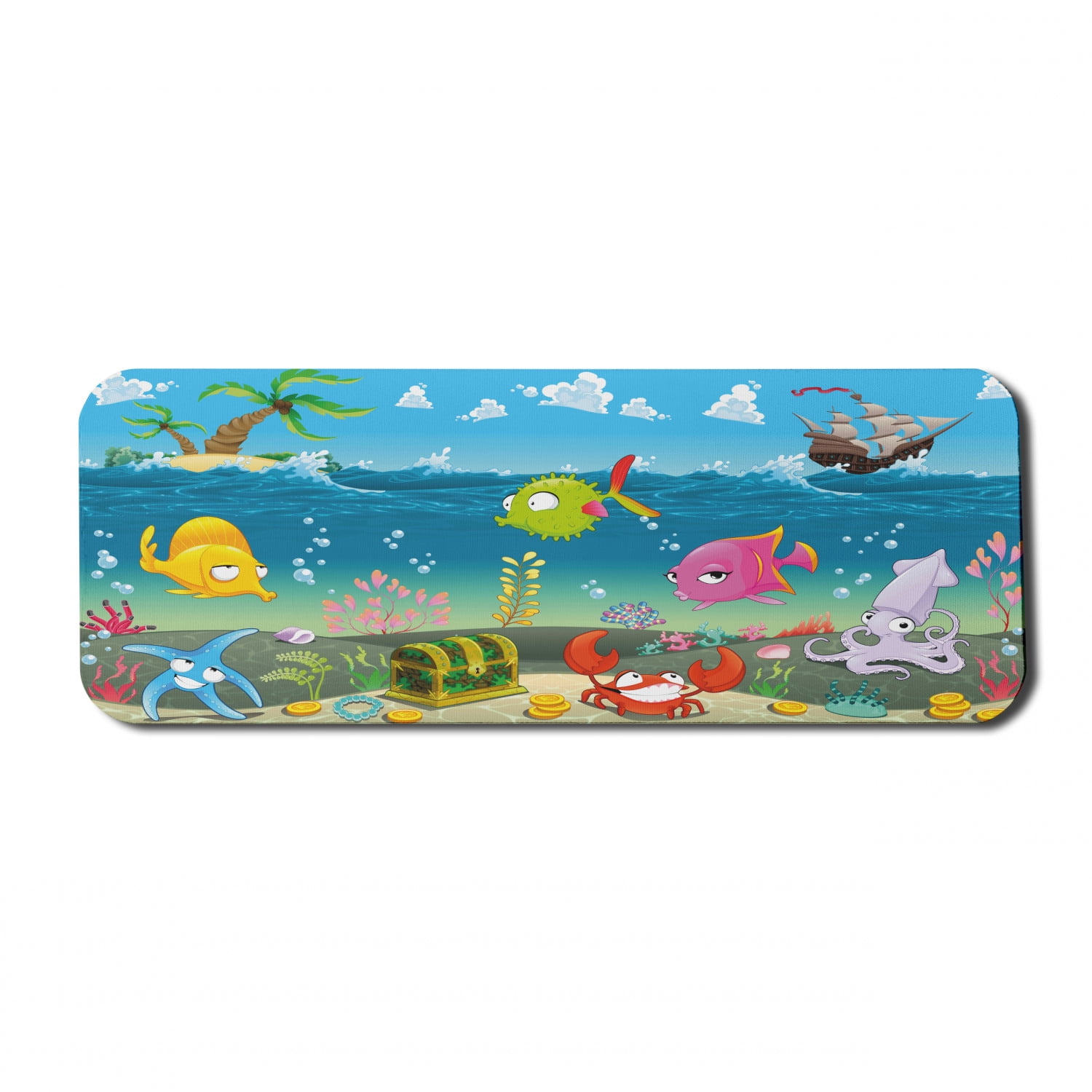Animal Computer Mouse Pad, Funny Sea Animals Underwater Ocean View Sail ...