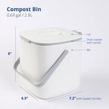 BLUE GINKGO Plastic Kitchen Compost Bin | Countertop Food Waste ...