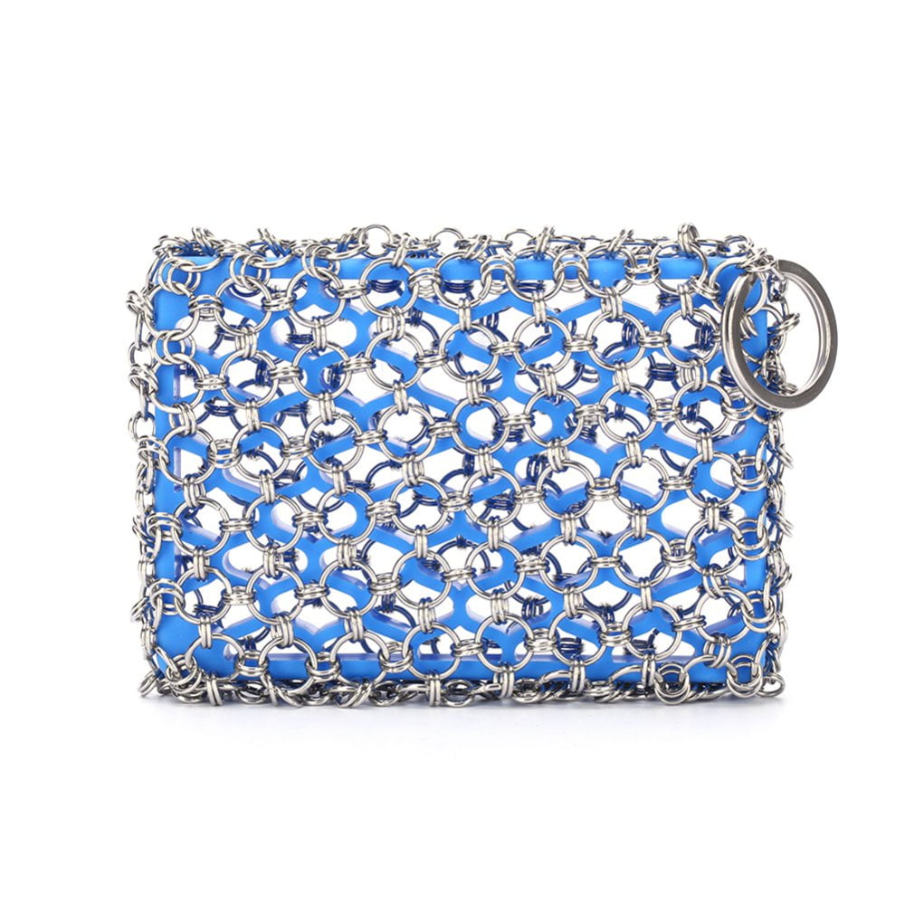 Cast Iron Skillet Cleaner, Upgraded Chainmail Scrubber Chain Scrub for ...