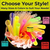 Avant Grub 7.75 in. Multi-Color Blacklight Neon Drinking Straws, 300 Pk ...