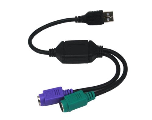 USB to Dual PS/2 Adapter for Mouse and Keyboard (Black) - Walmart.com