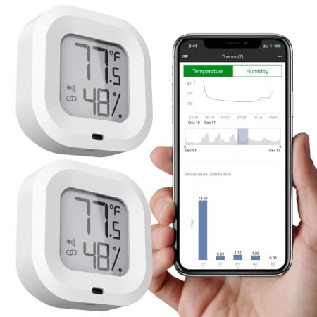 Digital Hygrometer Indoor Outdoor Humidity Temperature Humidity Gauge ...