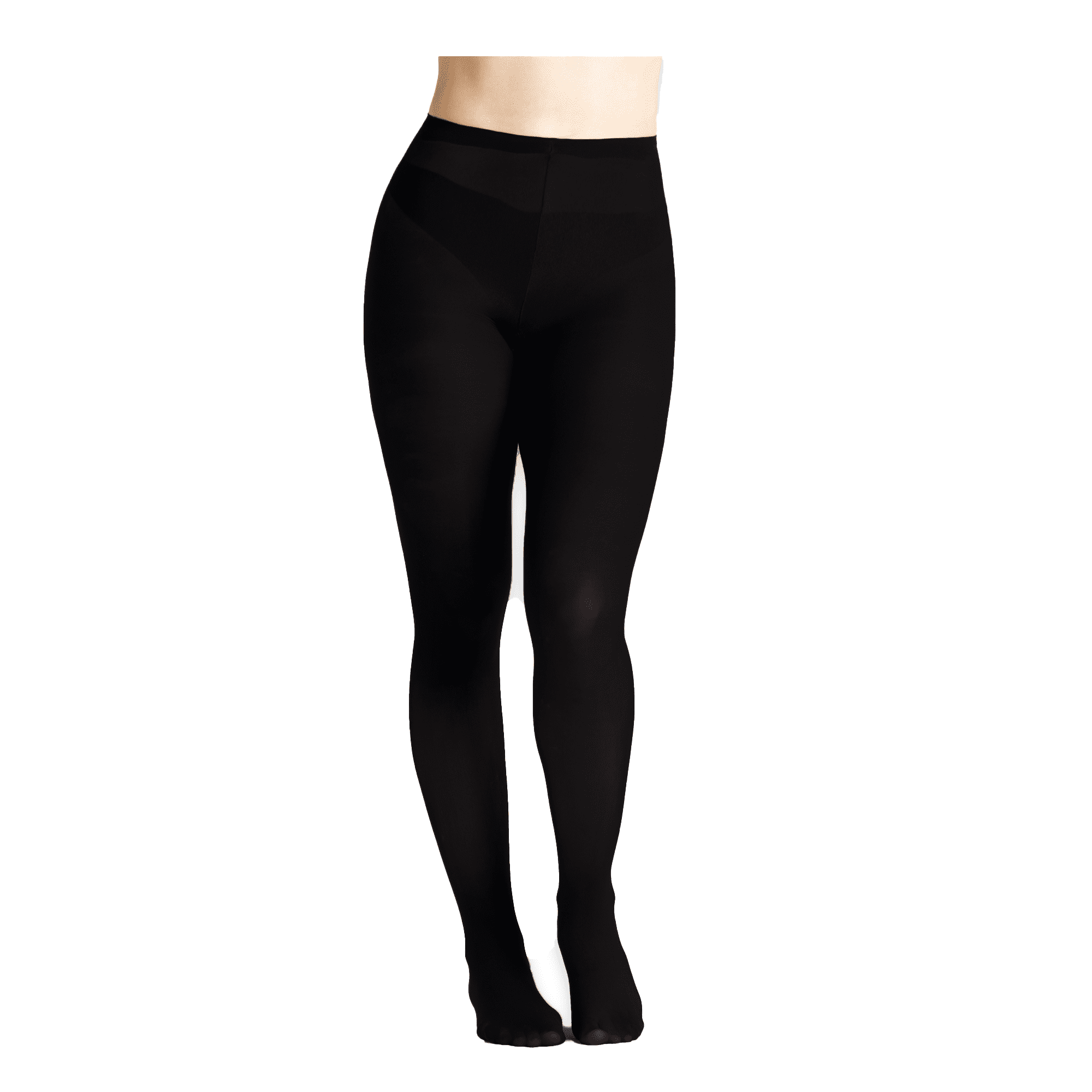 Buy On The Go Womens Control Top Opaque Black Footed Tights 2 Pack