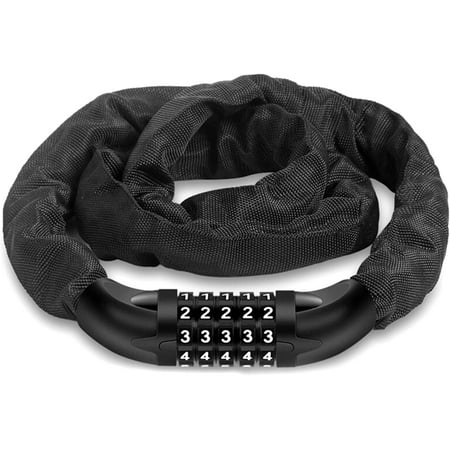Anti-Theft Bike Chain with Code, Bike Lock Anti-Theft Chains with 5 ...