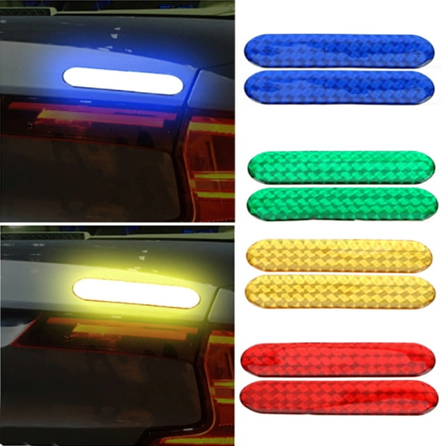Walbest 2Pcs Universal Reflective Safety Warning Stripe Stickers Arrow ...