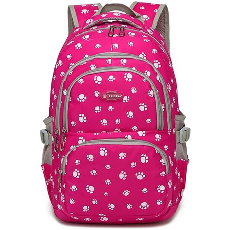 Dog Paw Prints Backpack Primary School Student Book Bag School Bag for ...