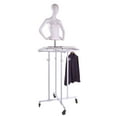 Econoco Pipeline 36" Round Garment Rack, Adjustable Height, Gloss White ...