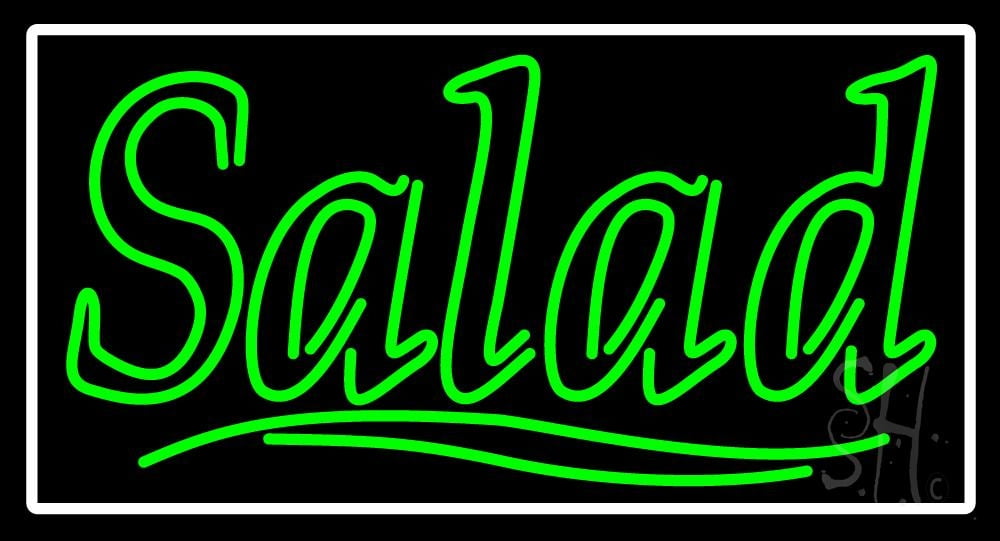 Green Salad LED Neon Sign 20 x 37 - inches, Black Square Cut Acrylic ...