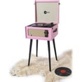 Arkrocket Discovery 3-Speed Record Player Retro Bluetooth Turntable Built-in Speakers Legs (Pink ...