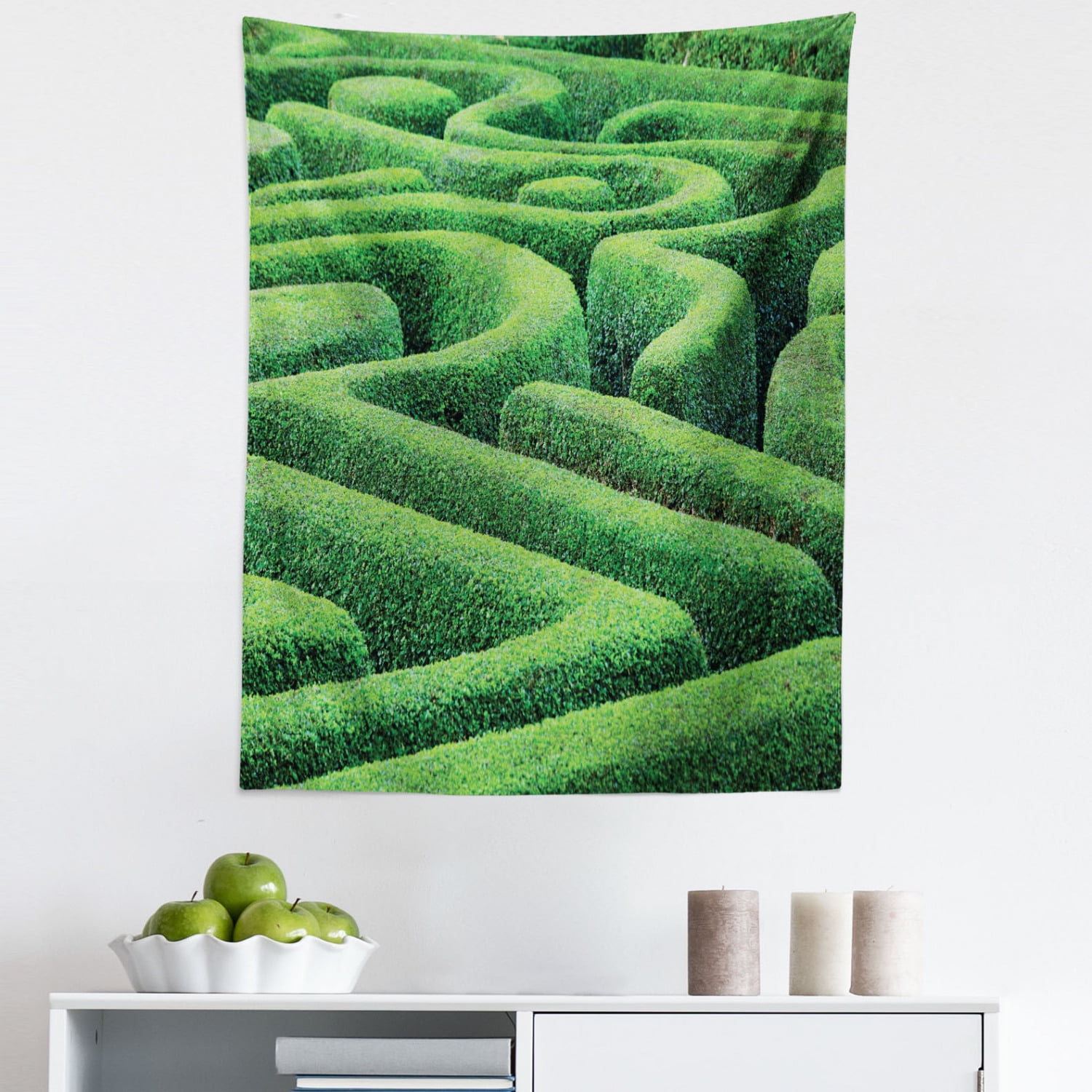 Garden Tapestry, Green Plant Maze Growth Ecology and Nature Theme ...