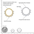 Right Grand ASTM F136 Titanium 16G CZ Hinged Clicker Segment Hoop Ring ...