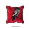 18in Rustic Spooky Raven Pillow Cover, Black Crow Pattern Cushion Case ...